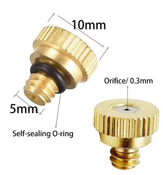 20x Brass Misting Nozzles Mister Sprinkler Outdoor Cooling System ...