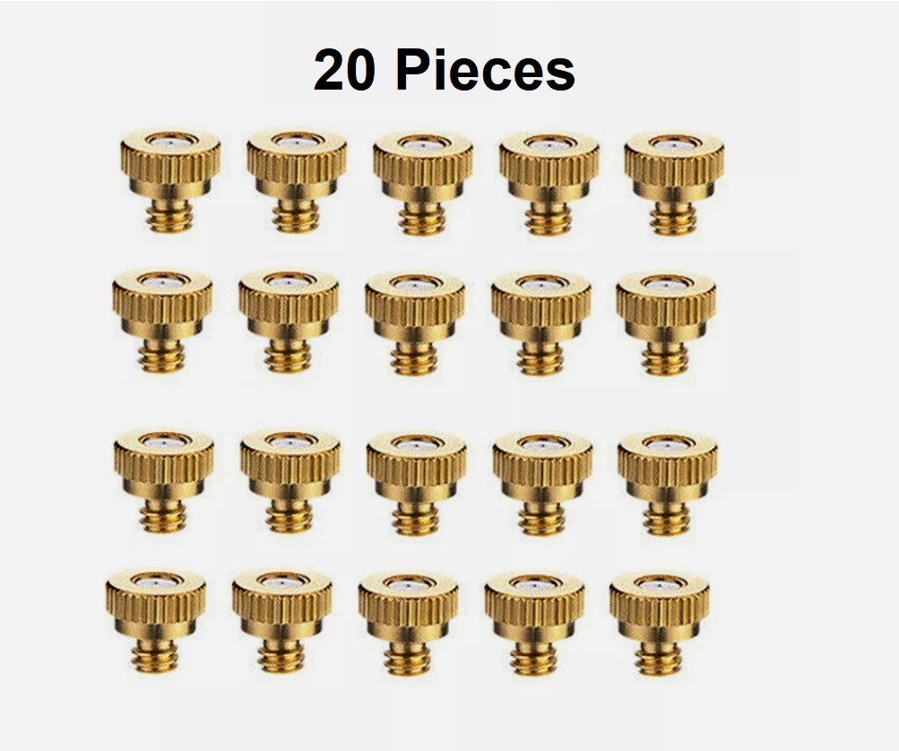 20x Brass Misting Nozzles Mister Sprinkler Outdoor Cooling System ...